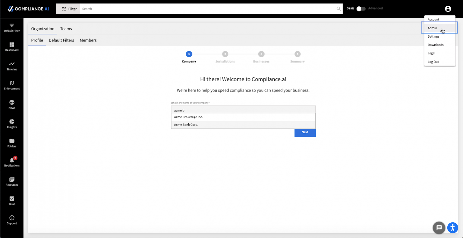 Create Your Organization Profile - Compliance.ai | Training Center